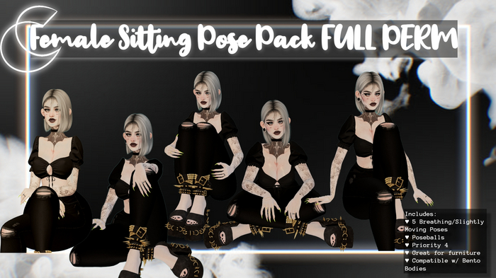 Second Life Marketplace - Chorrai - Female Sitting Pose Pack